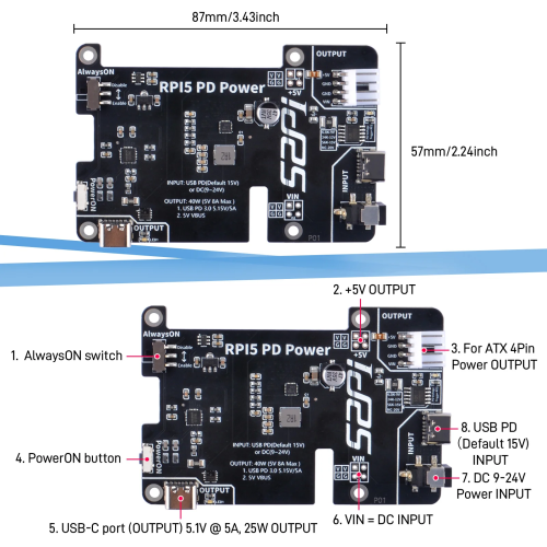 Buy 52pi Pd Power Extension Adapter Board For Raspberry Pi 5 In India 5385